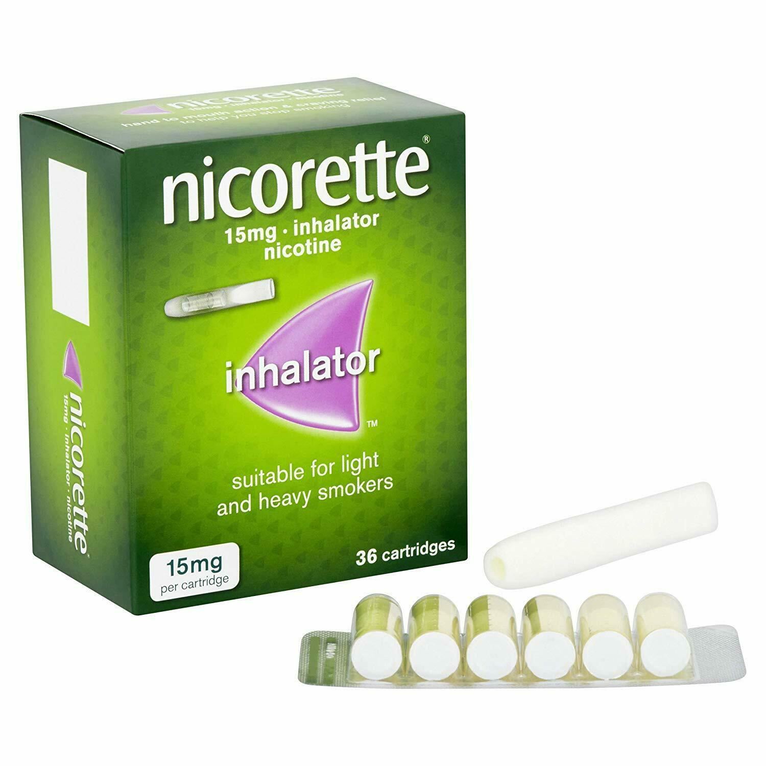Nicorette Inhalator Nicotne 15 mg 36 Cartridges.Ultior Ltd